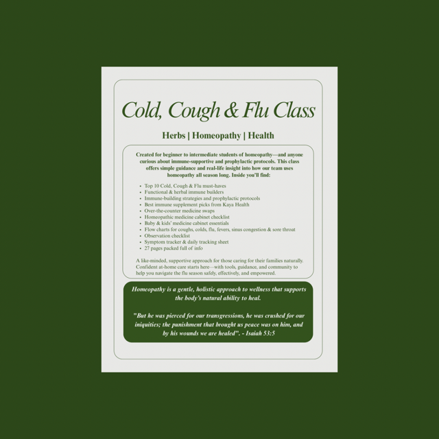Digital Download: Cold, Cough & Flu Class – TapRoots
